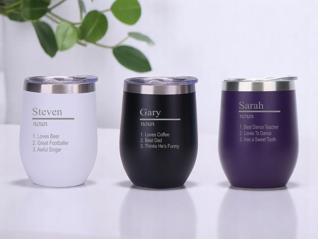Personalised Name Noun/definition 12oz Insulated Travel Cup Hot Cold ...