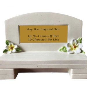 Personalised Engraved Memorial Bench With Engraved Plaque Grave Marker ...