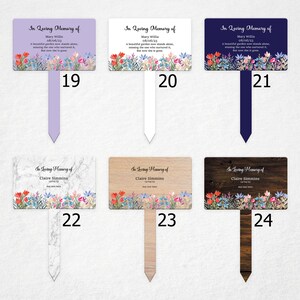 Personalised in Loving Memory Floral Memorial Stake Spike Grave Marker ...