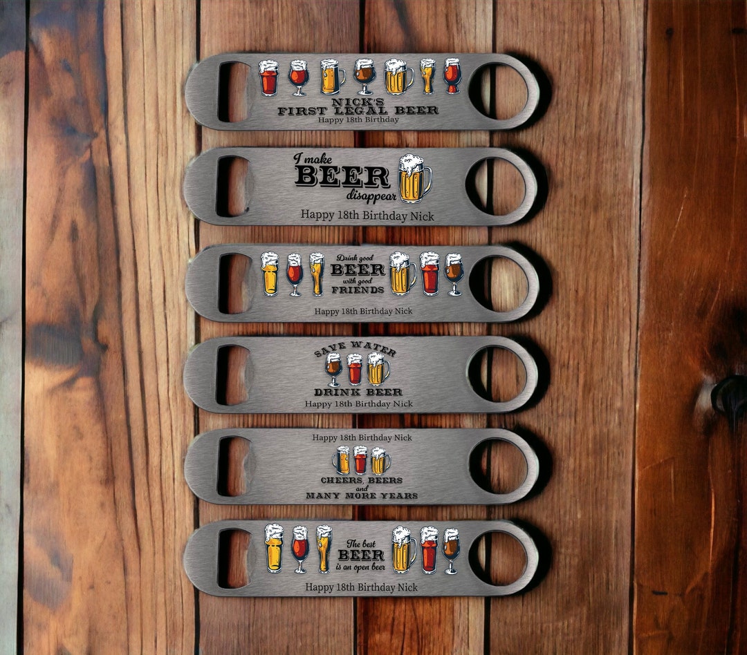 Personalised Bar Blade Bottle Opener Various Designs Available Perfect ...