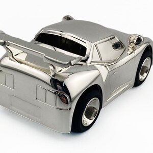 Personalised Engraved Silver-plated Racing Car Bank Money Box ...