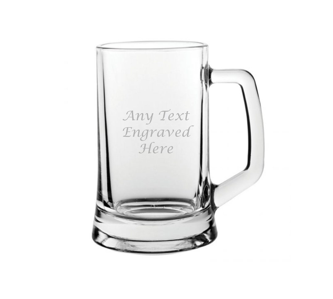Personalised Glass Tankard Beer Mug 14oz (40cl) - Etsy UK