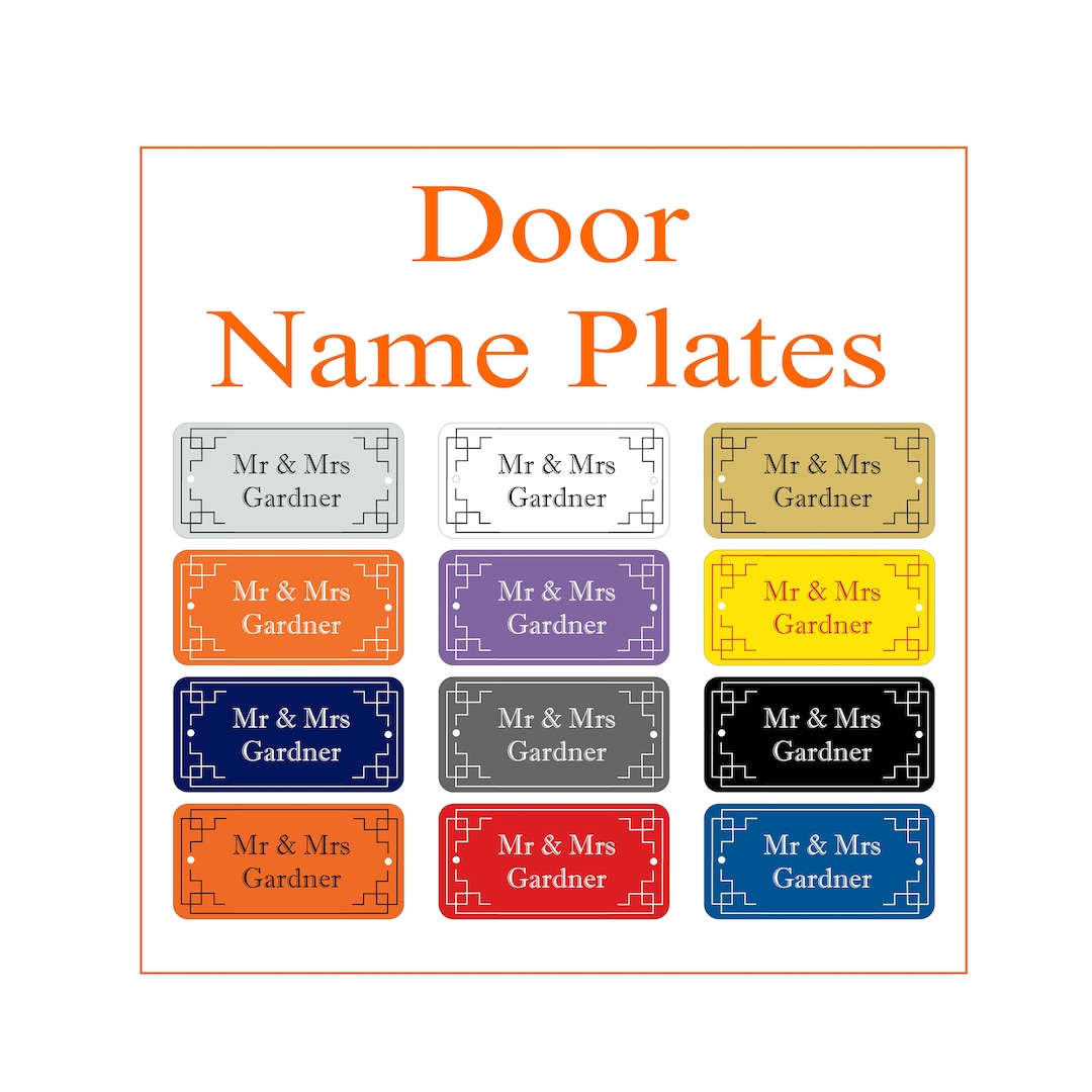 Personalised Engraved Door Name Plate Sign 100mm X 50mm Lots of Colours ...
