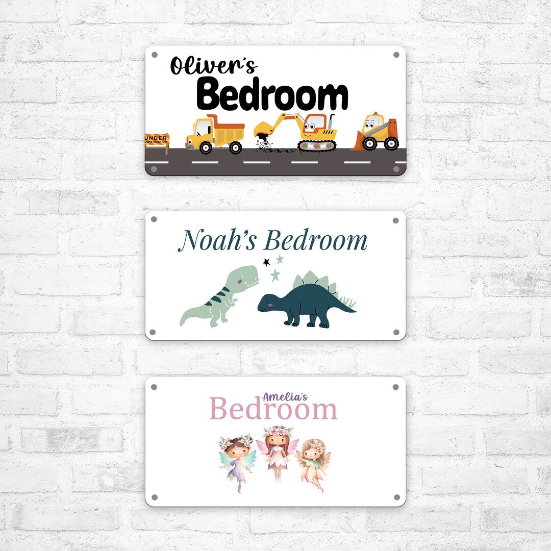 Personalised Children's Bedroom Door Sign With Name Metal Aluminium ...