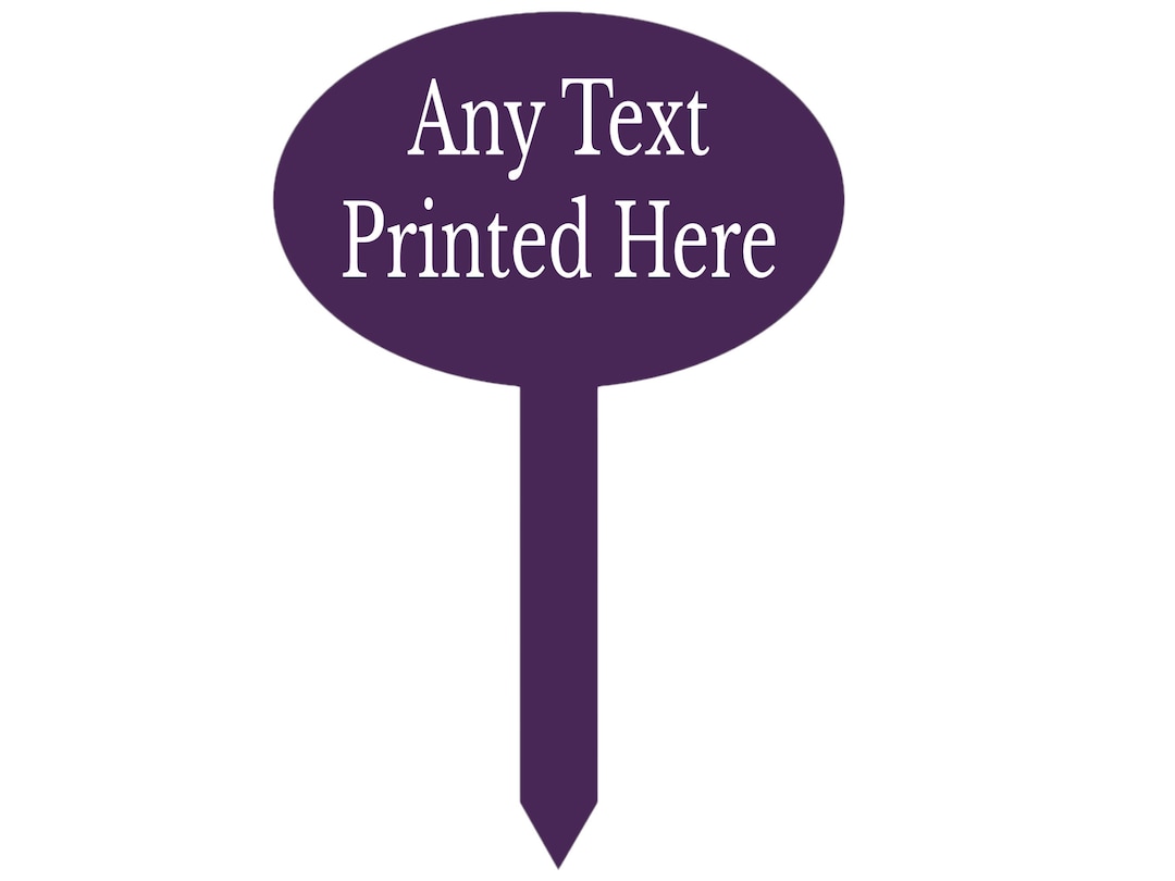 Personalised Oval Garden Stake Spike Sign Marker Any Text Various ...