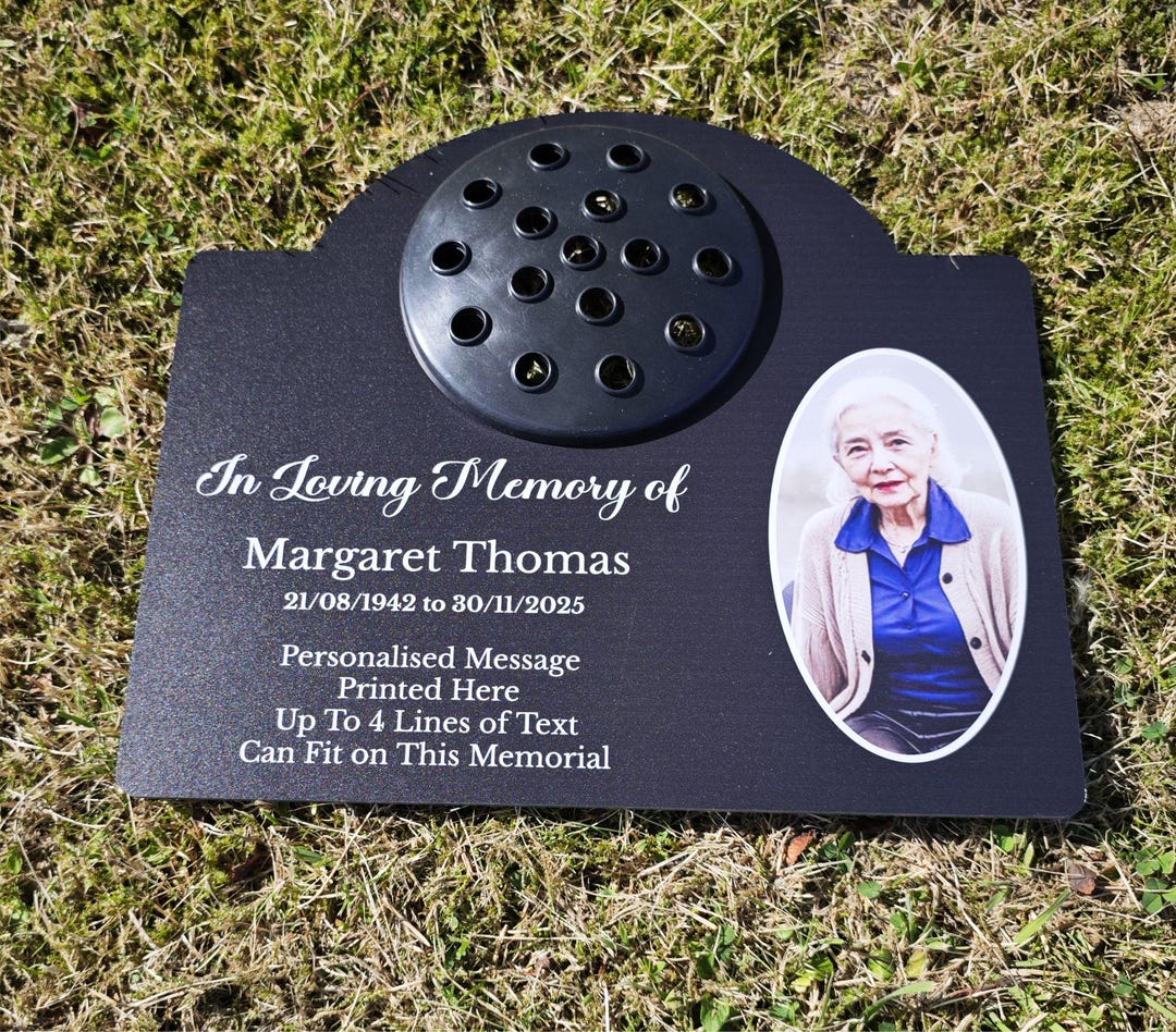 Personalised Metal Grave Stone Marker Headstone Memorial Plaque, in ...