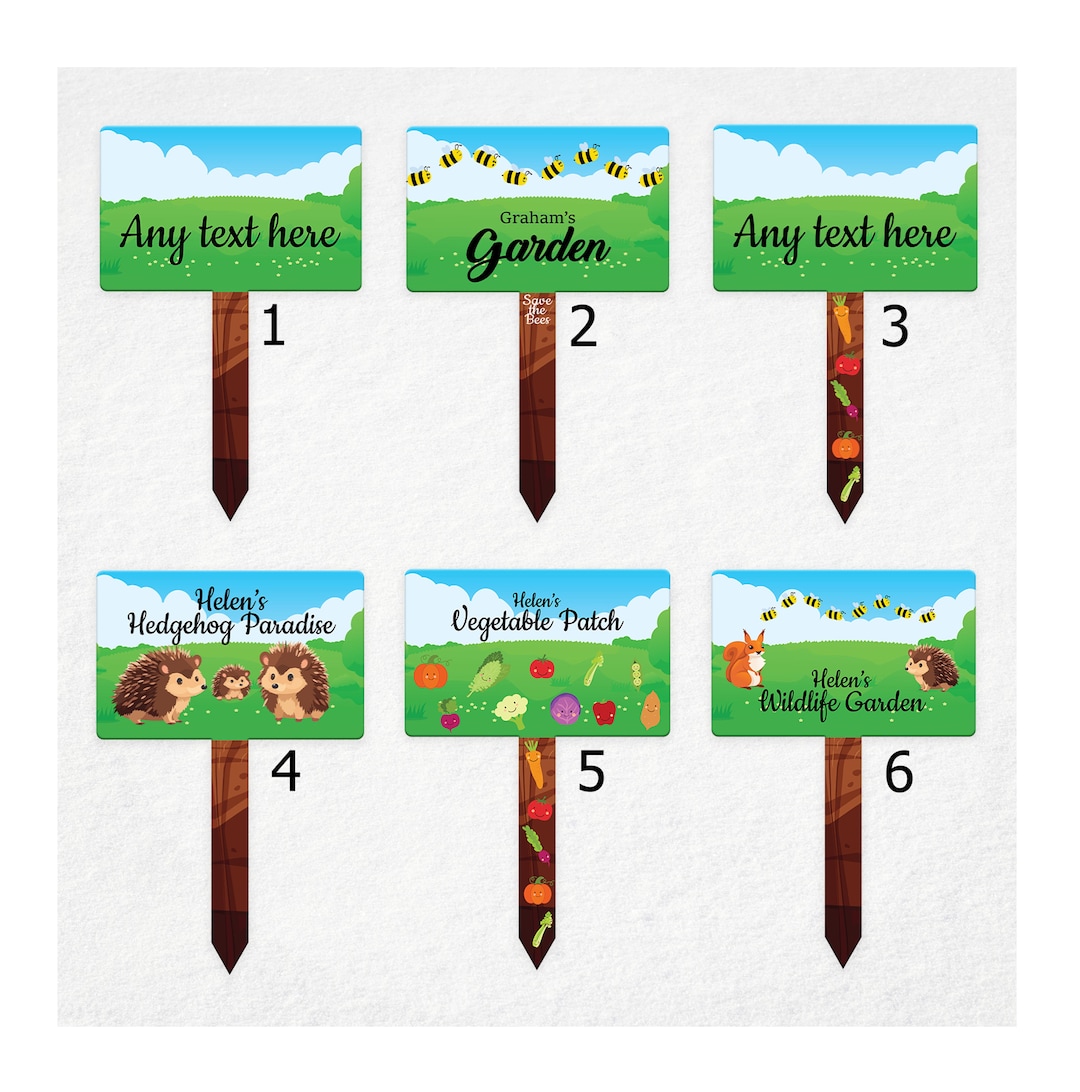 Personalised Garden Stake Spike Marker Tree Marker Garden Sign Various ...
