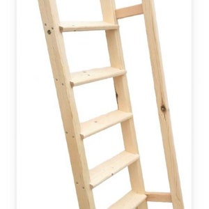 Solid Wood Ladder With Safety Handrail, MAXIMUM Strength for Loft, Bunk ...