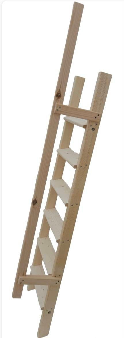 Solid Wood Ladder With Safety Handrail, MAXIMUM Strength for Loft, Bunk ...