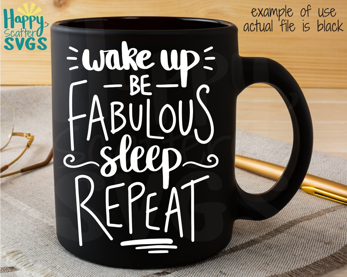 Wake up SVG Digital Product Colour and Black Sleep Repeat - Etsy