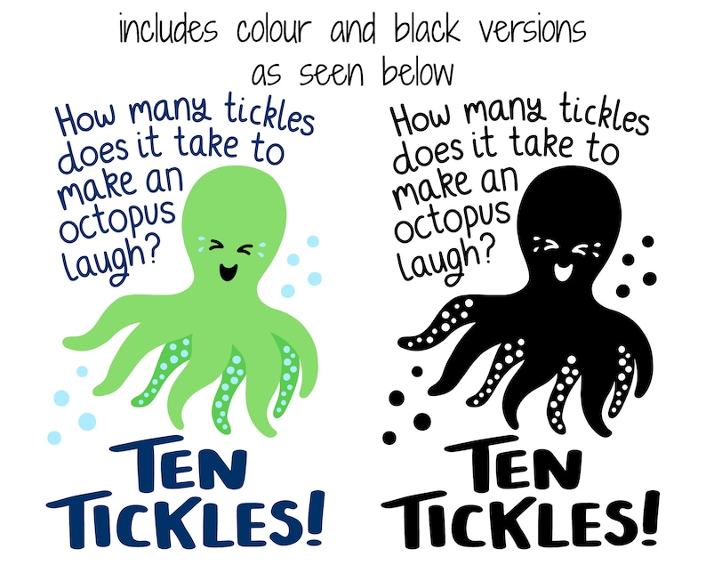 Tickle An Octopus SVG Joke SVG Kid Friendly Humour Sea | Etsy