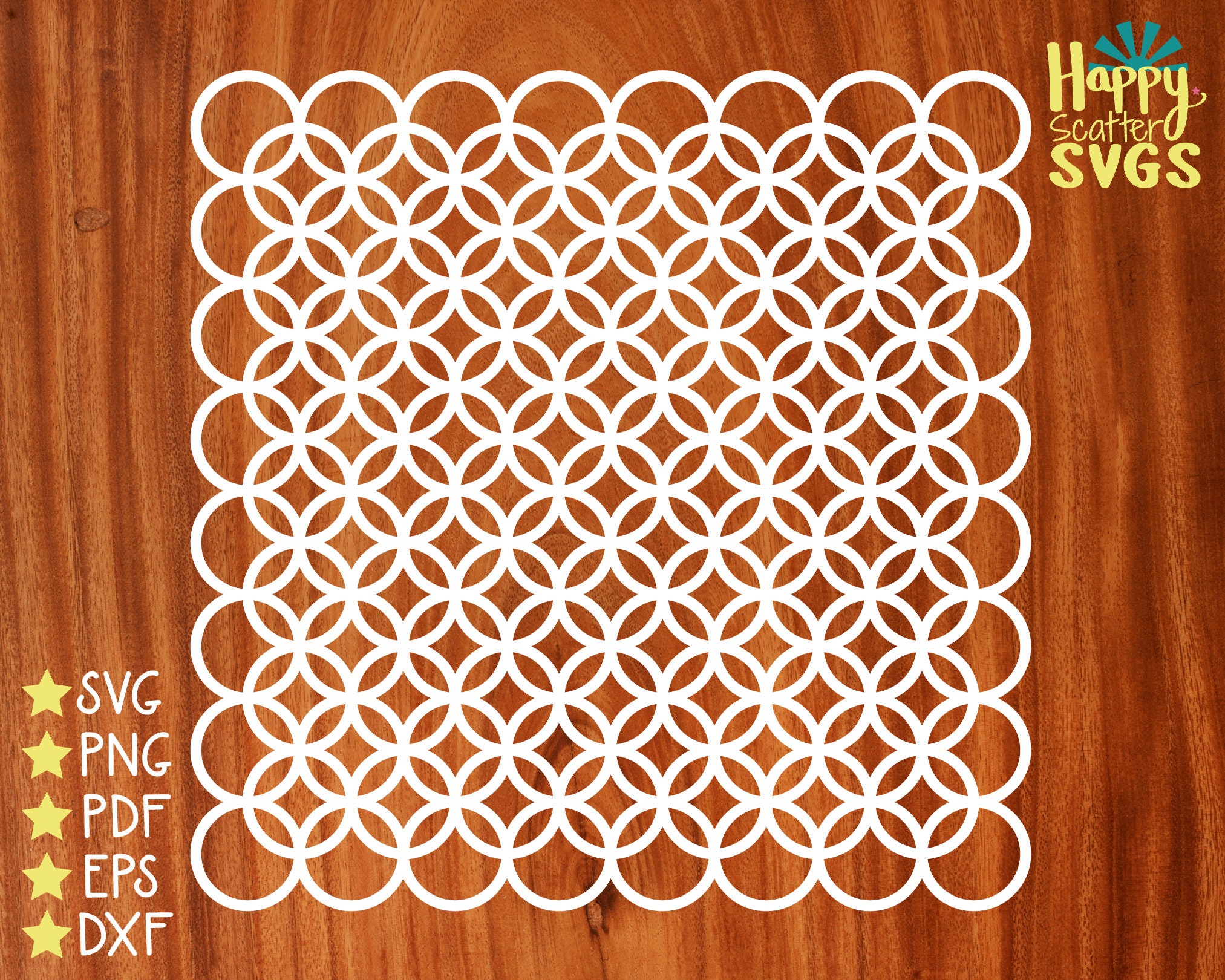 Circles on Circles Lattice SVG, Lace Svg, Trellis SVG, Lace Pattern Cut ...