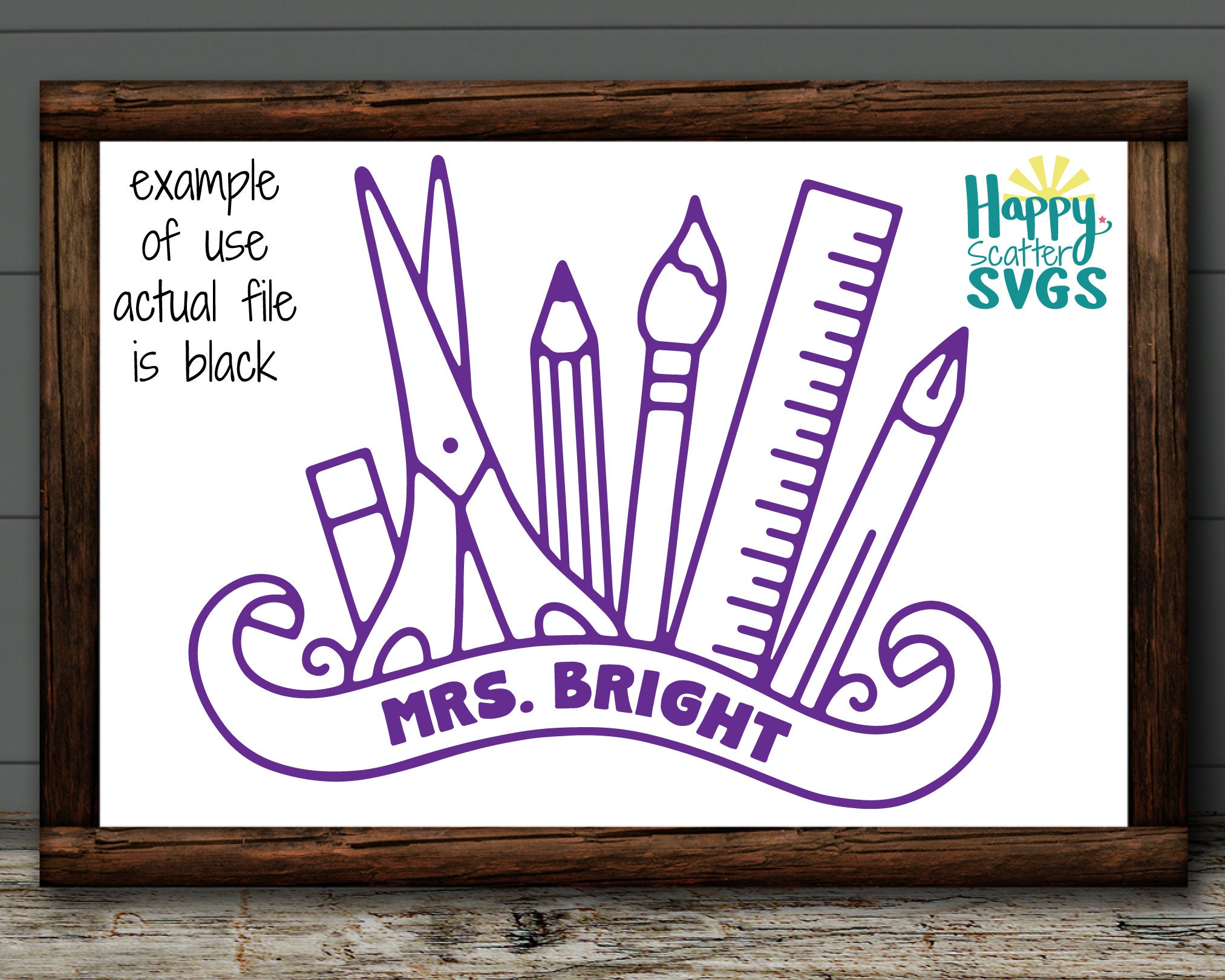 Stationery Ribbon Banner SVG, School Cut File, Crafter Border ...