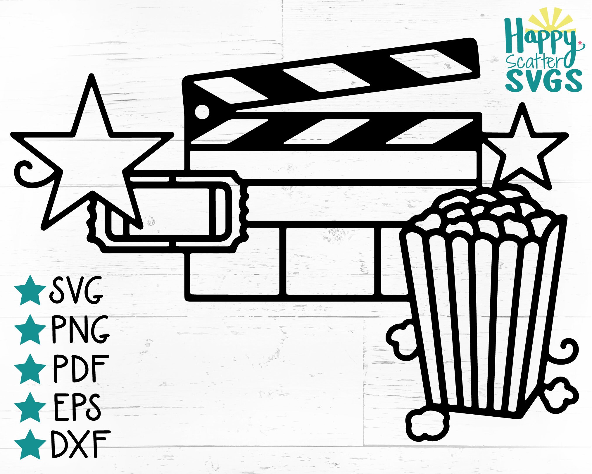 Movie and Popcorn SVG Film Svg Cinema Svg Movie Night Frame - Etsy UK