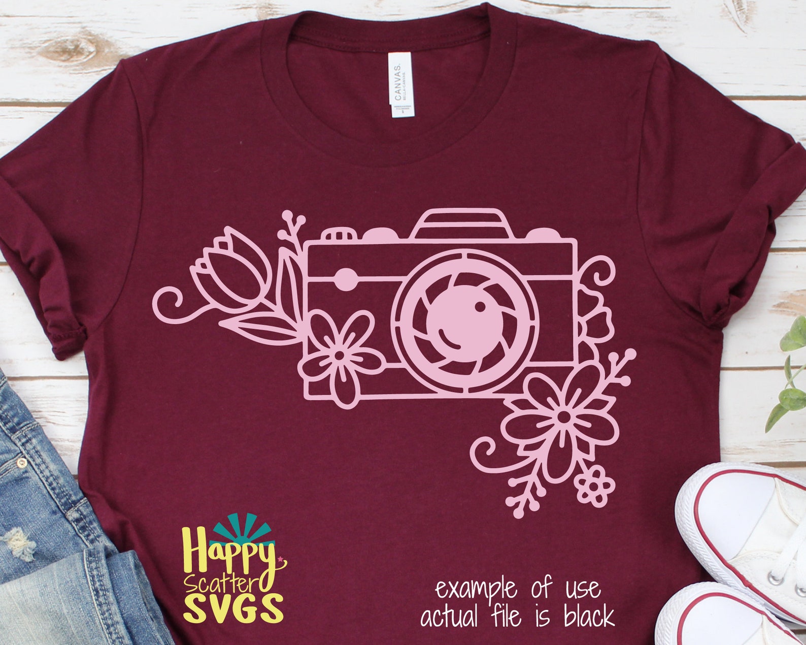 Floral Camera SVG, Photographer Svg, Scrapbook Cut File, Tee Shirt Svg ...