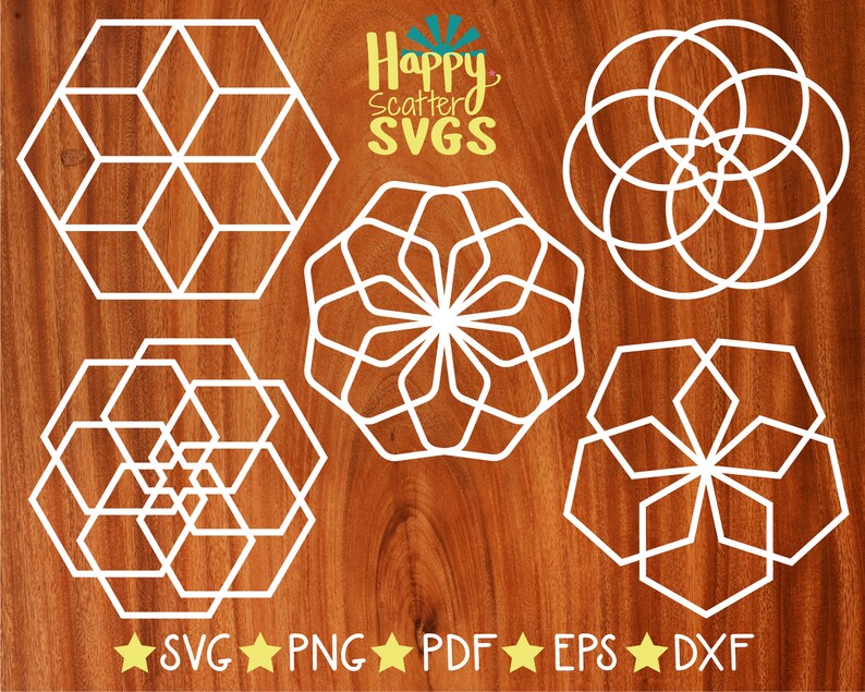 Formes géométriques SVGs, 5 formes incluses, Fichier De coupe De ...
