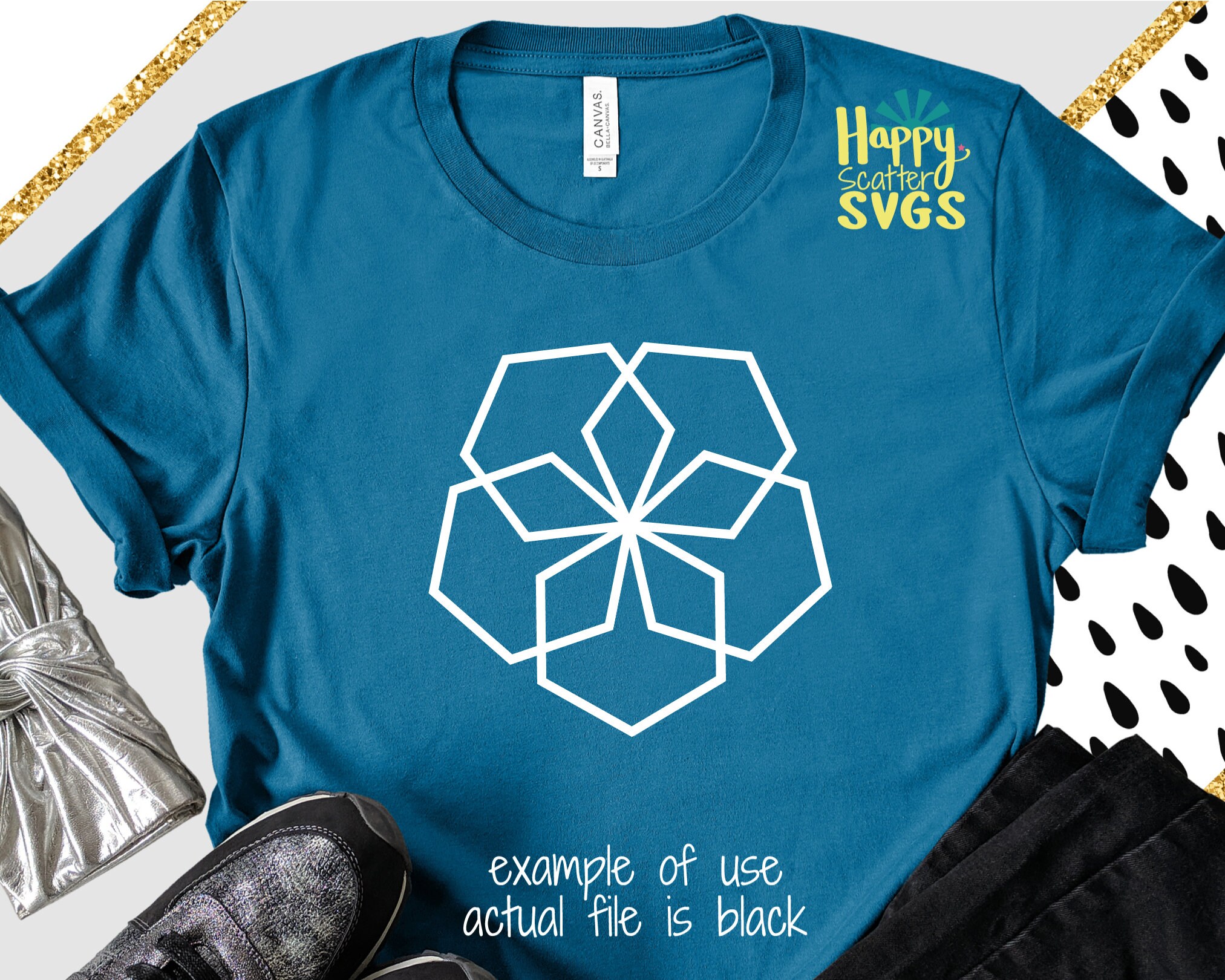 Geometric Shapes Svgs, 5 Shapes Included, Polygon Cut File ...