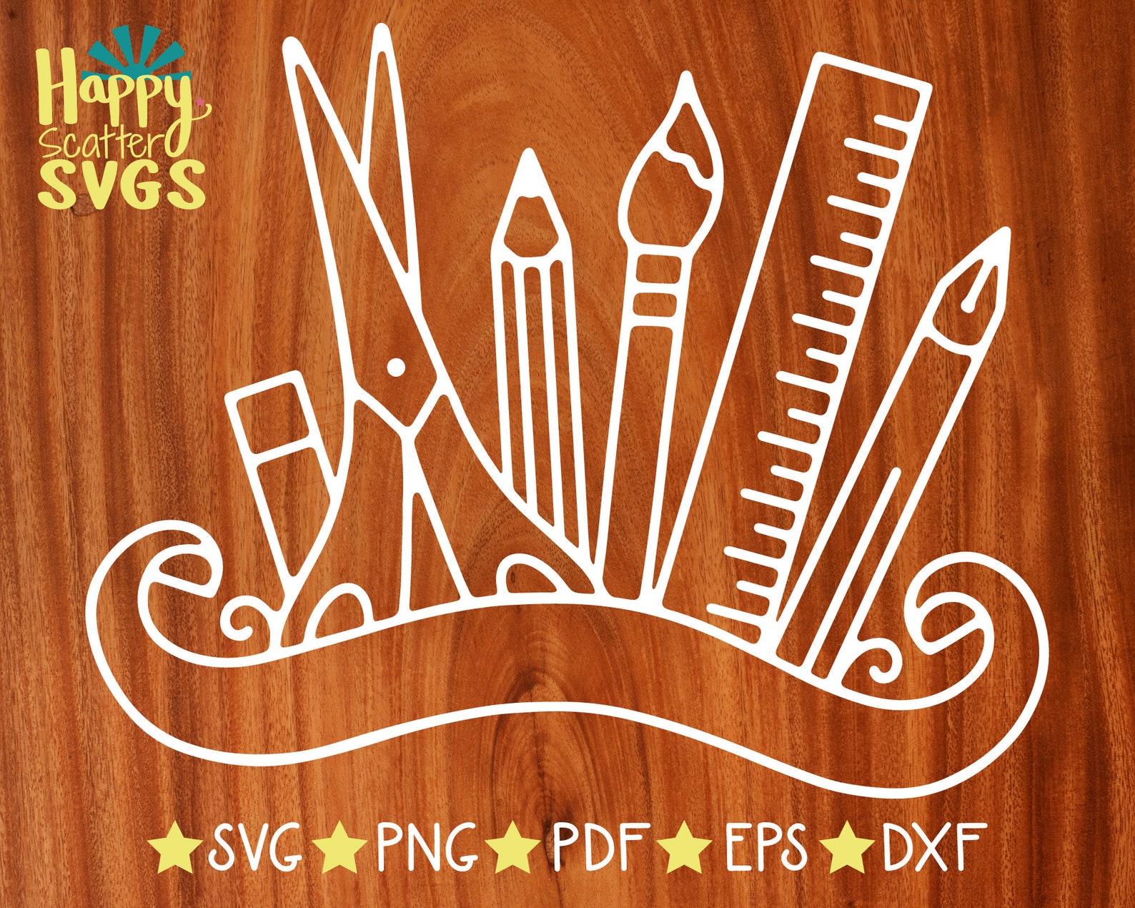 Stationery Ribbon Banner SVG, School Cut File, Crafter Border ...