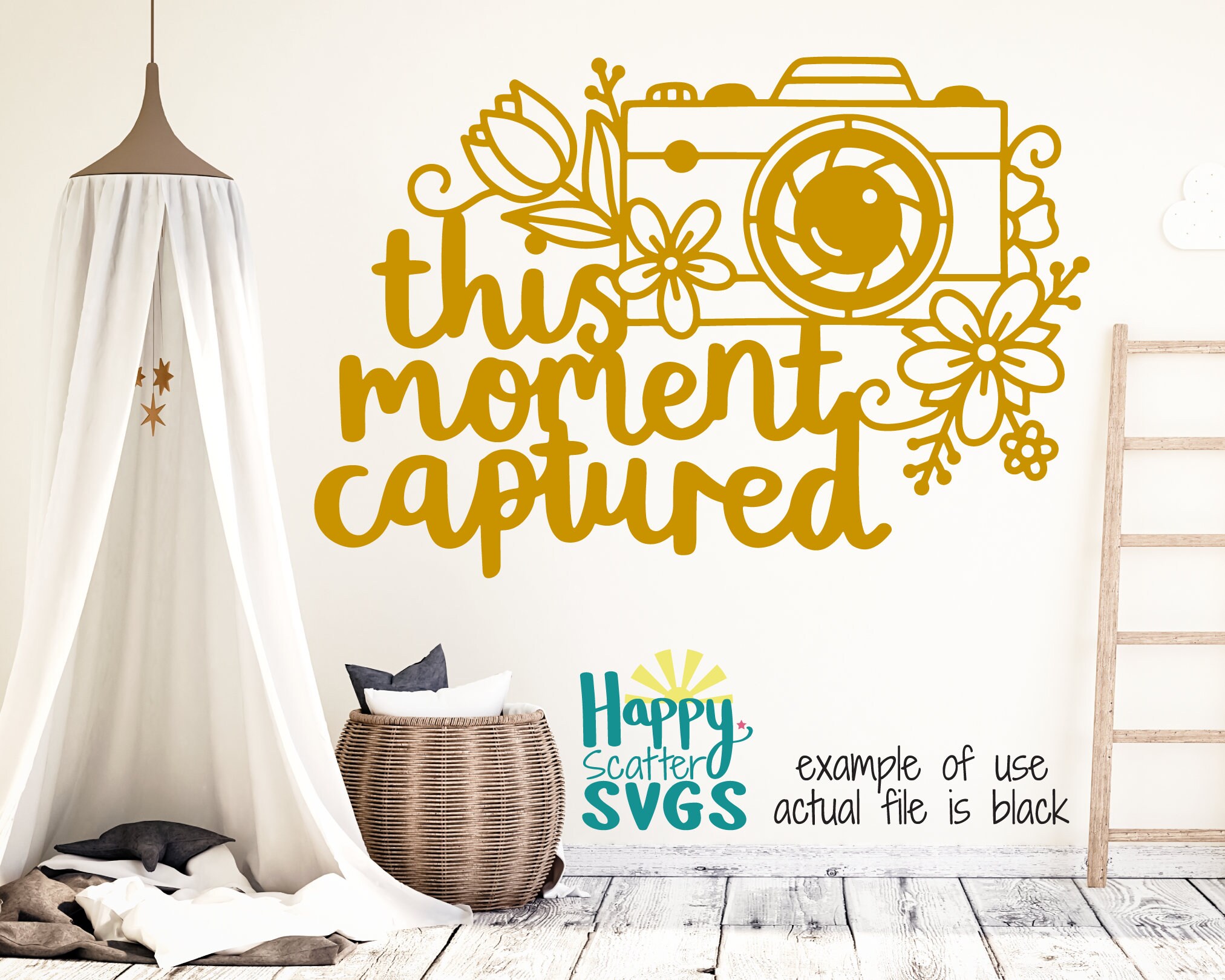 This Moment Captured SVG, Camera Svg, Floral SVG, Scrapbook Title Cut ...