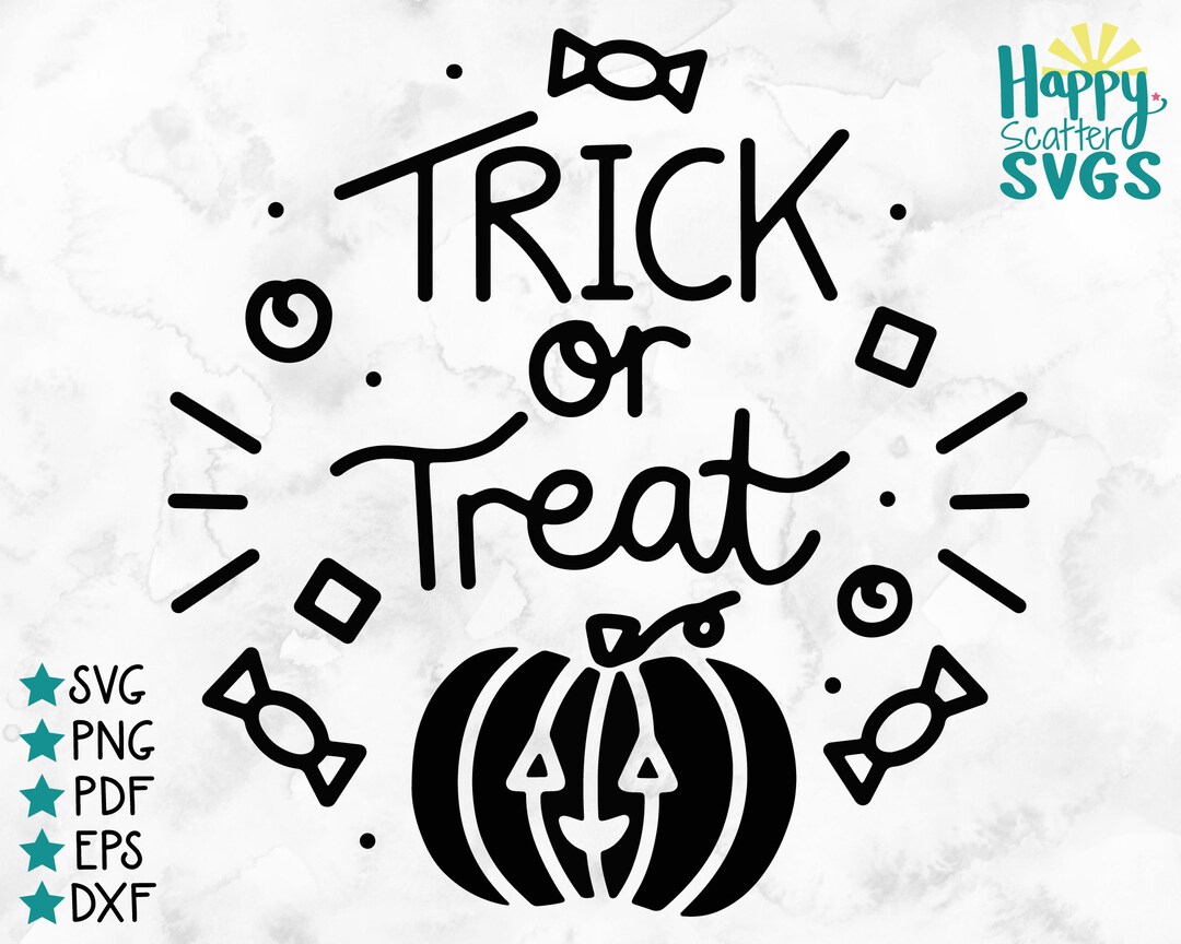 Trick or Treat Cute Pumpkin SVG, Halloween SVG, Treat Bag Decoration ...