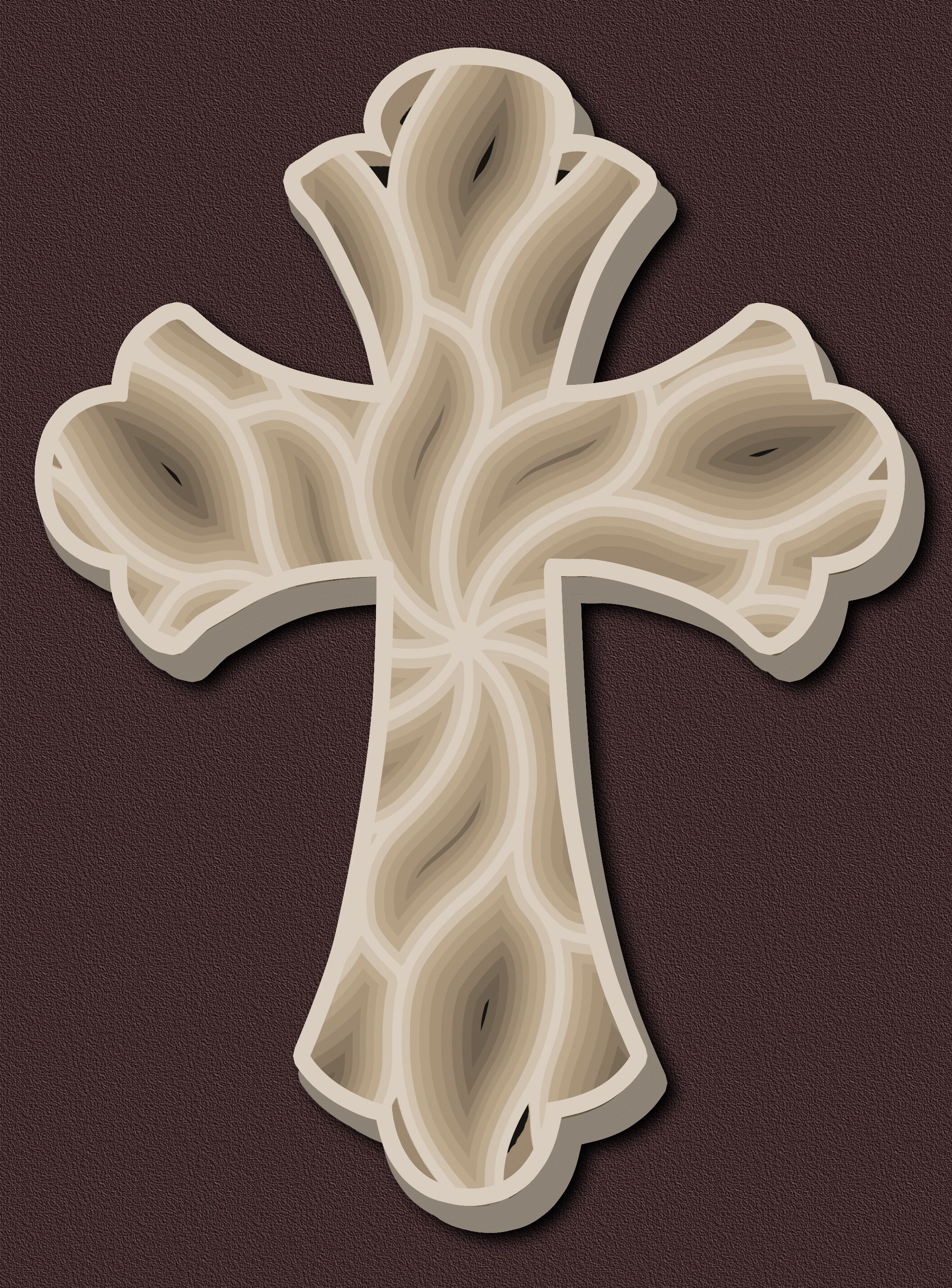 Download Unique Cross File - 10 Layers - 3D Art - Glowforge Decoration ...