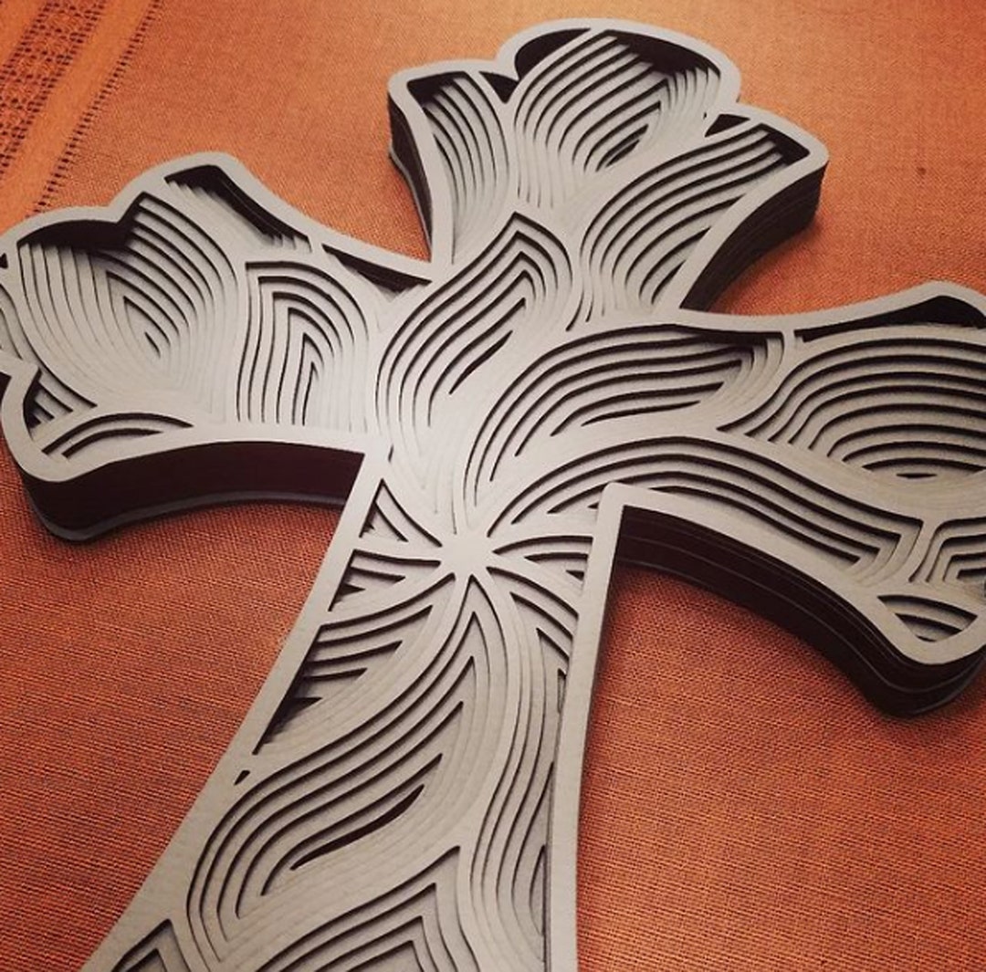 Download Unique Cross File - 10 Layers - 3D Art - Glowforge Decoration ...
