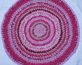 Pink Crochet Rug - Etsy