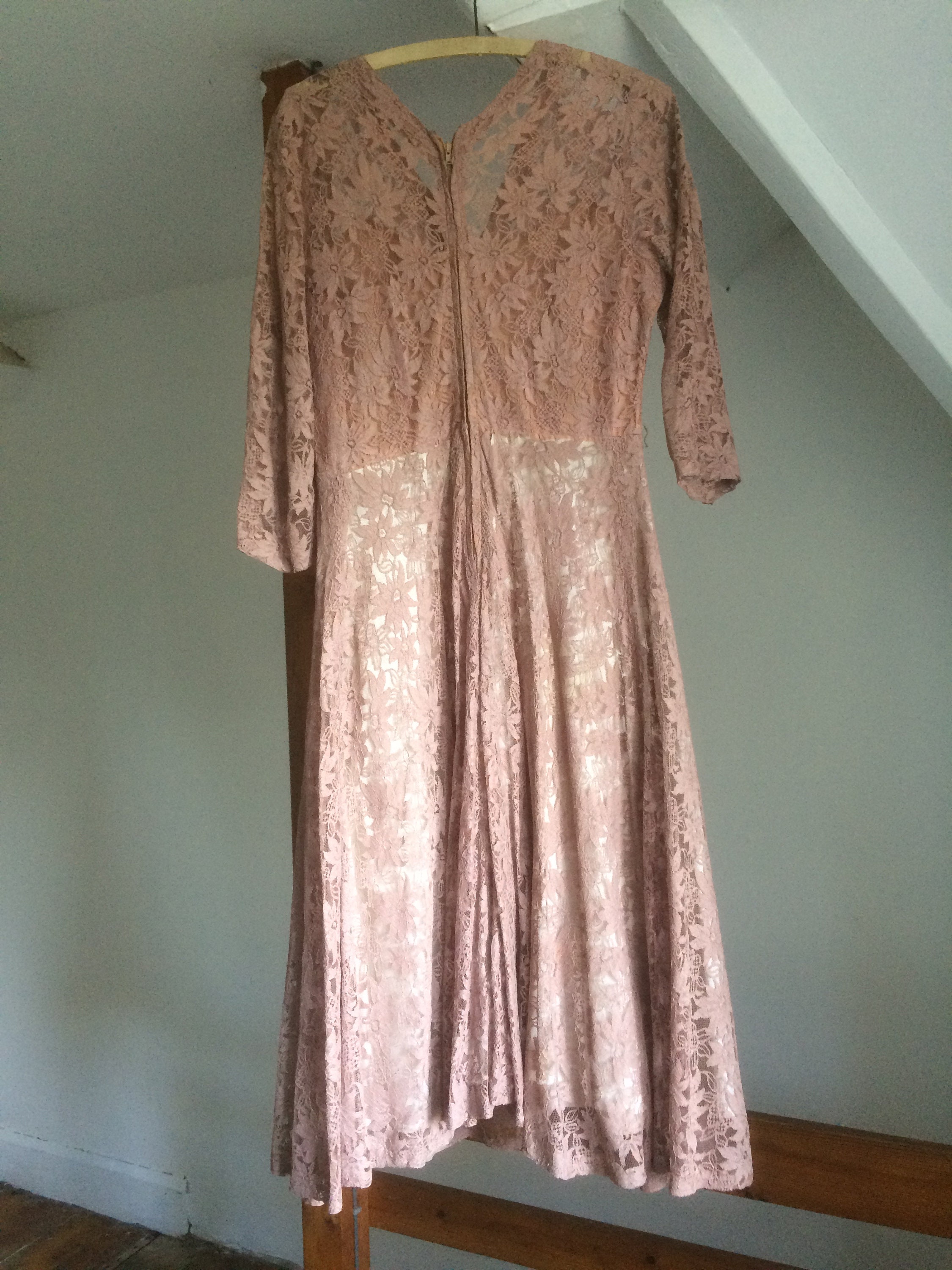 1950's Dusky Pink/puce Lace Dress - Etsy UK