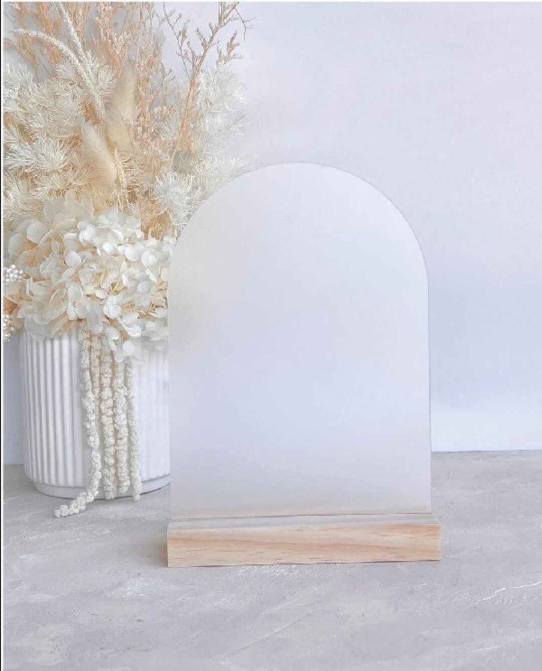 Arched Acrylic Blank and Wooden Base | Blank Sign | A6 | A5 | A4 ...