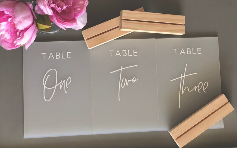 Acrylic Table Number Signs With Base Wedding Table Number | Etsy Australia
