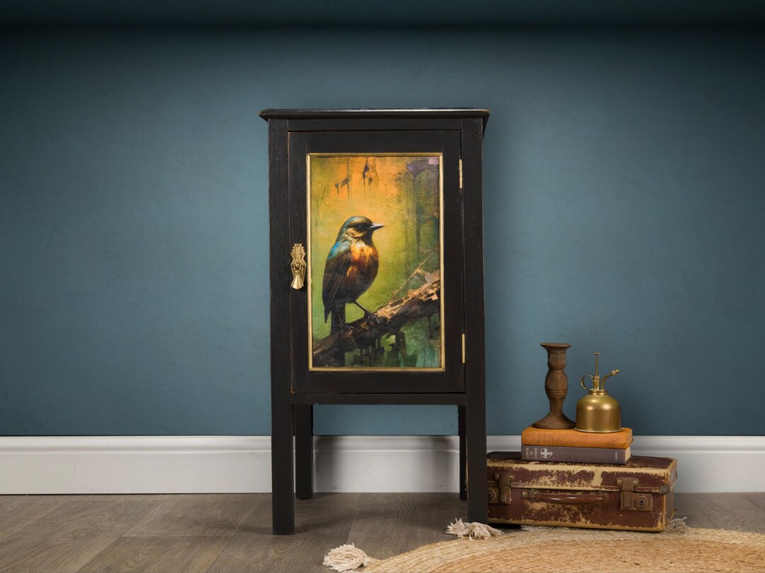 Vintage Upcycled Decoupage Pot Cupboard, Lamp Table, Bedside Table ...