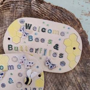 Ceramic Garden Flower Sign | Yard Art | Door Decoration | Handmade in ...