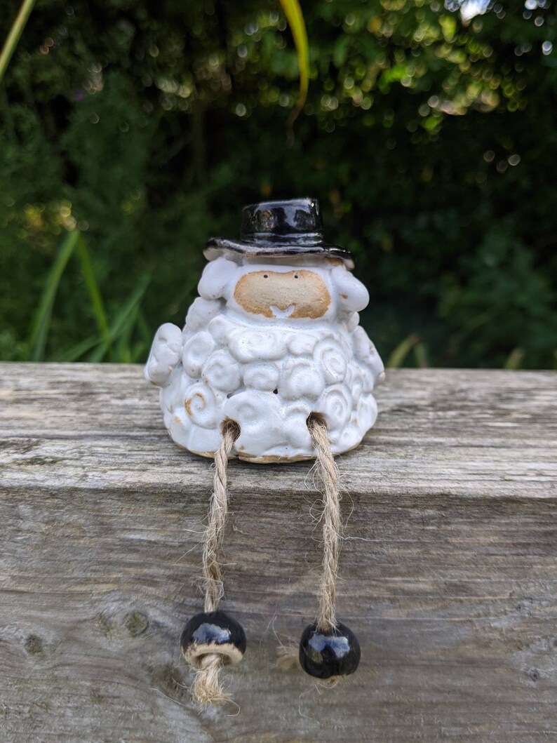 Comical Ceramic Stoneware Sheep Ornament with Dangly Legs | Etsy