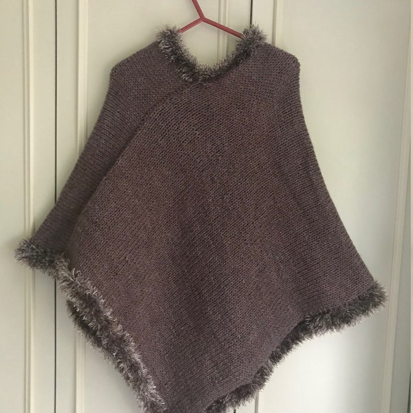 Hand Knit Poncho - Etsy