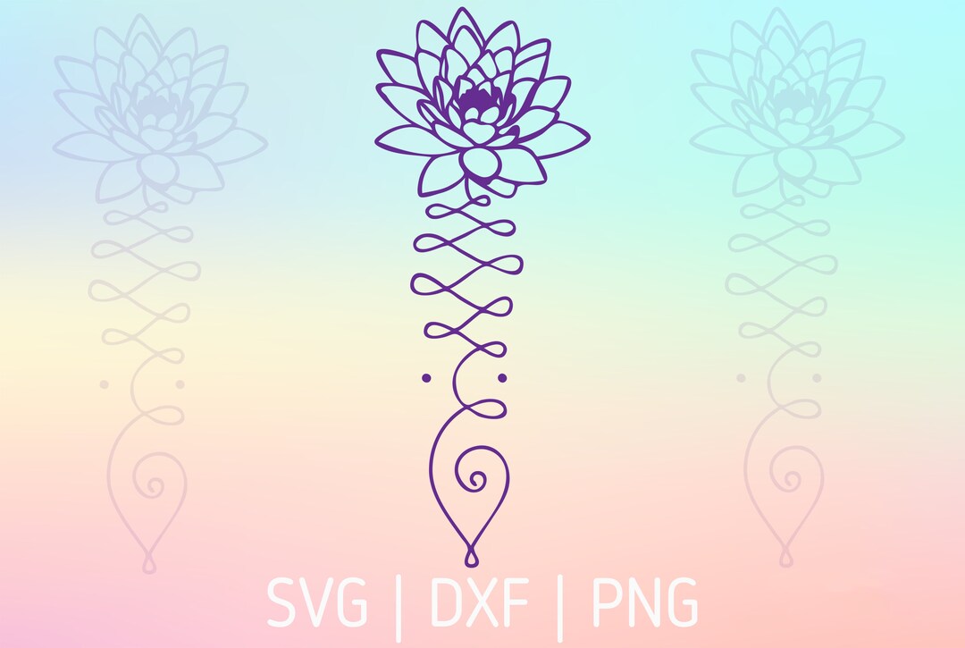 Unalome Lotus Flower SVG DXF PNG Files for Cricut Zen Buddha Buddhism ...