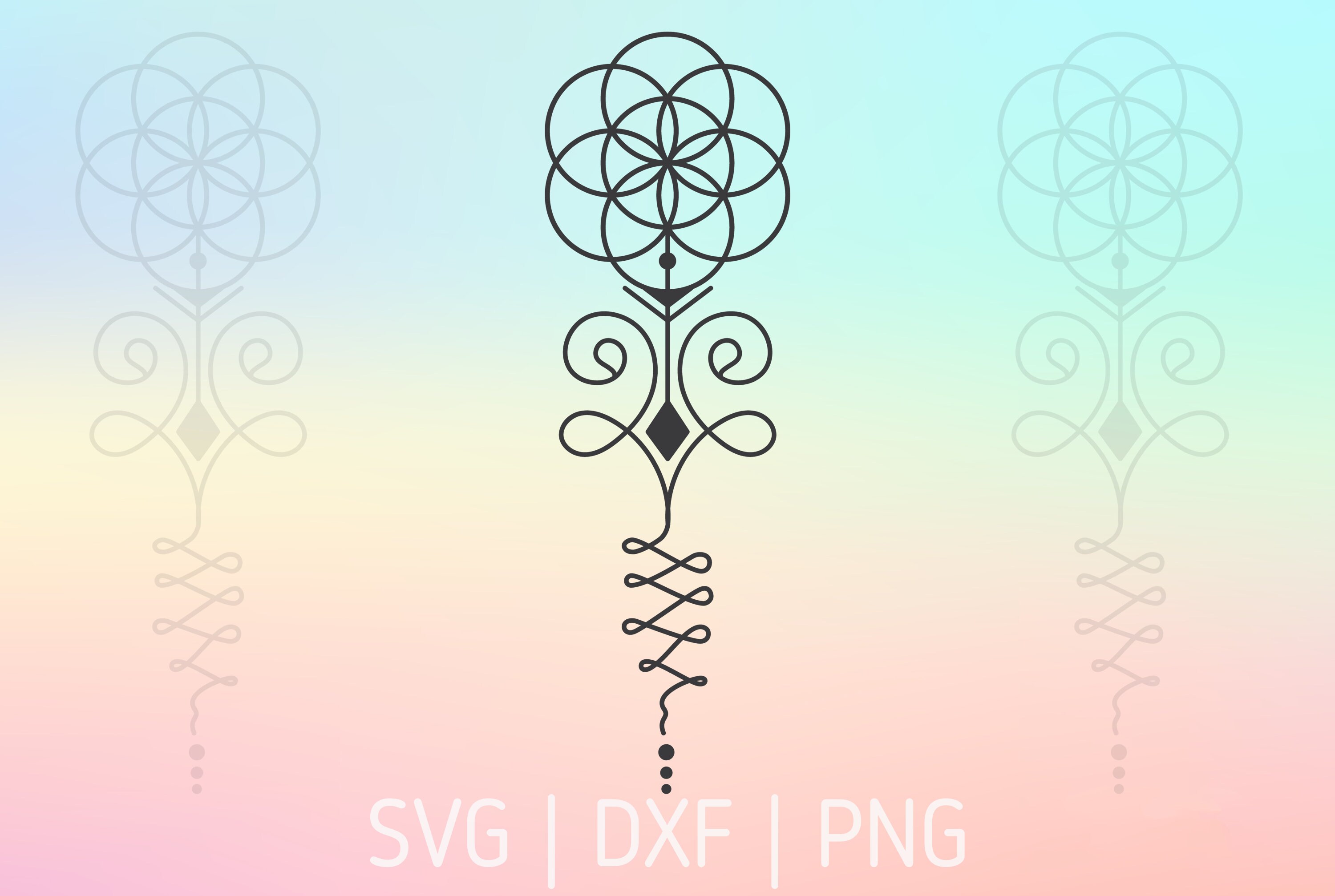 Unalome Flower of Life SVG DXF PNG Files for Cricut Sacred Geometry ...