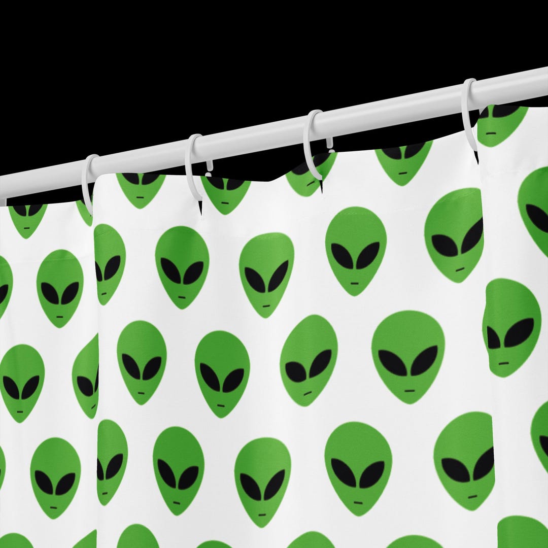 90s Alien Pattern Shower Curtain - Etsy