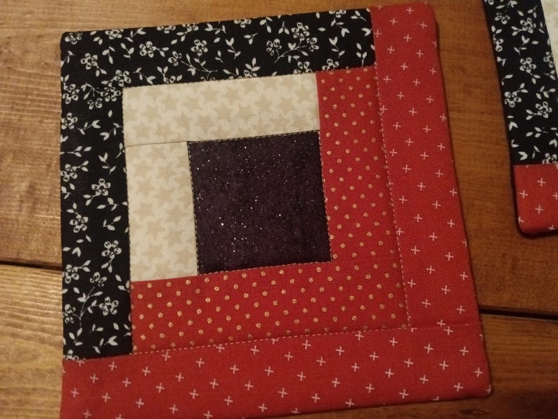 Quilted Halloween/fall Log Cabin Mug Rugs/coasters set of 2 - Etsy