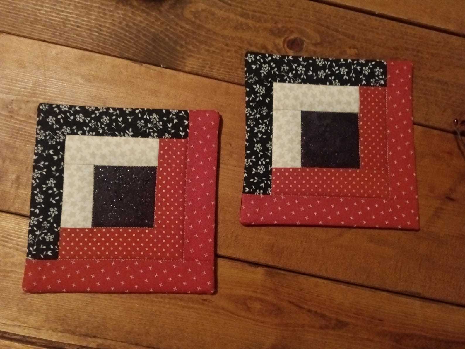 Quilted Halloween/fall Log Cabin Mug Rugs/coasters set of 2 - Etsy
