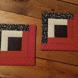 Quilted Halloween/fall Log Cabin Mug Rugs/coasters set of 2 - Etsy