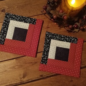 Quilted Halloween/fall Log Cabin Mug Rugs/coasters set of 2 - Etsy
