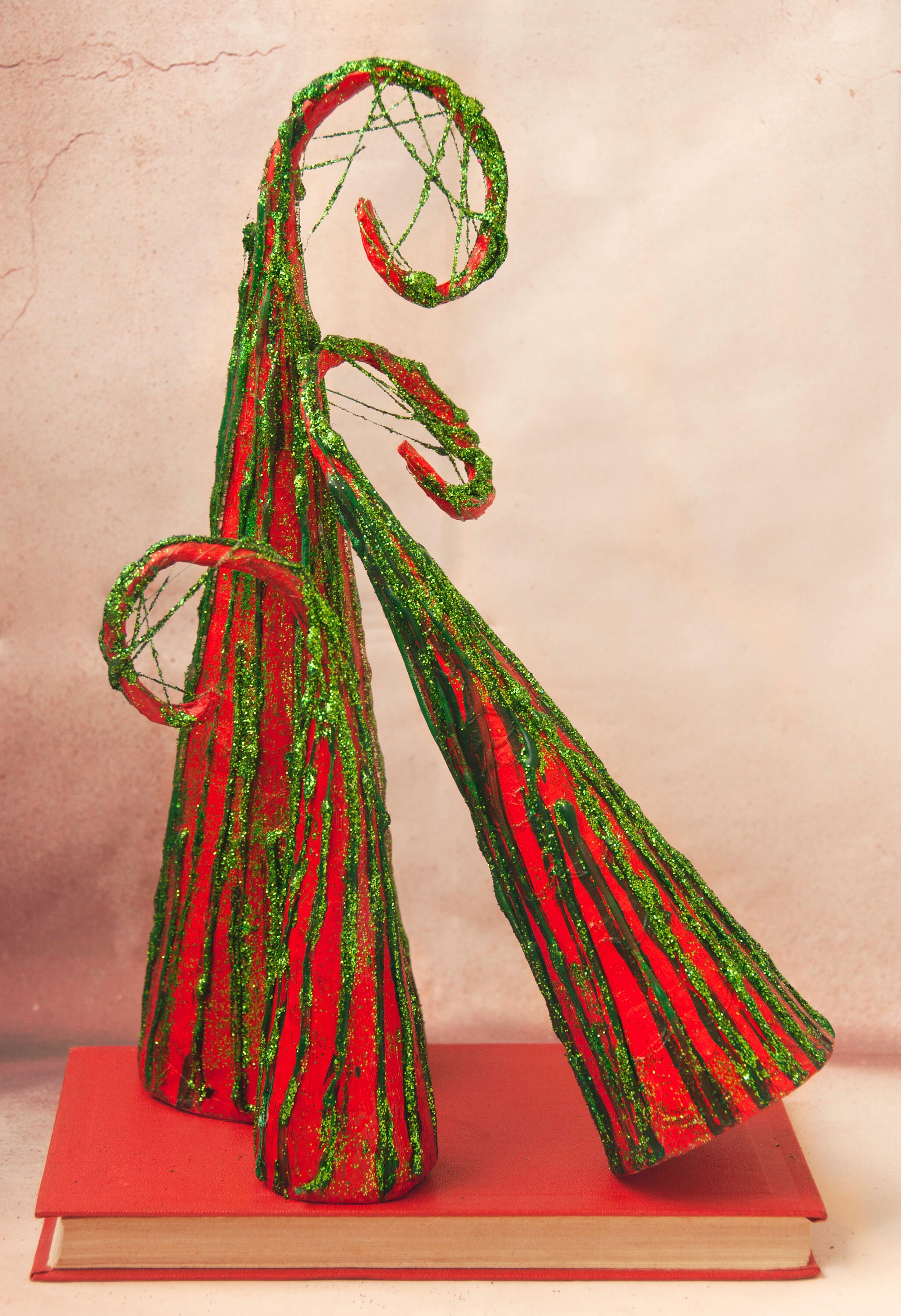 Set of 3 Paper Mache Christmas Grinch Tree - Etsy UK