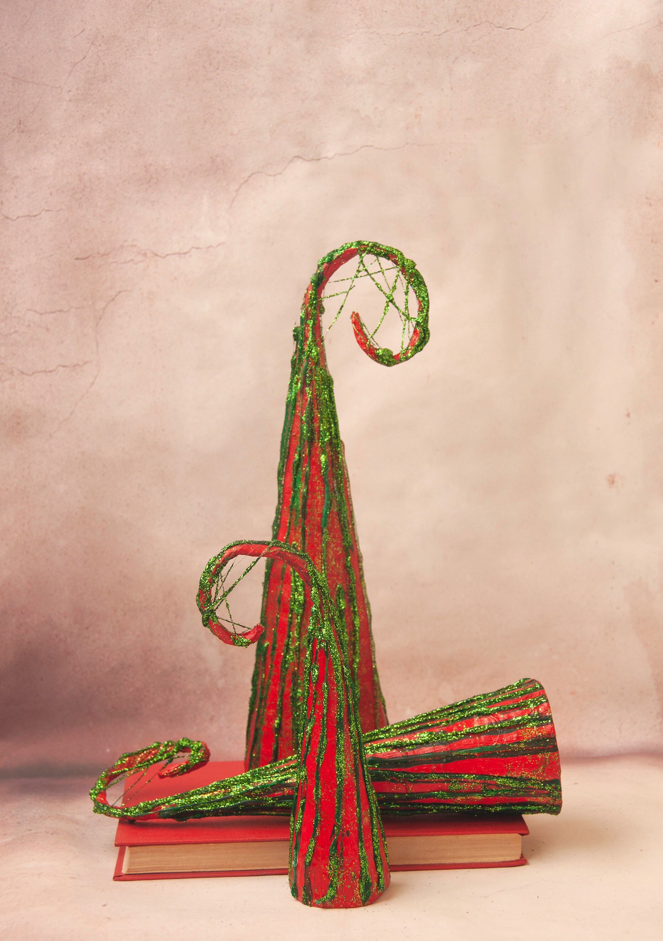 Set of 3 Paper Mache Christmas Grinch Tree - Etsy UK