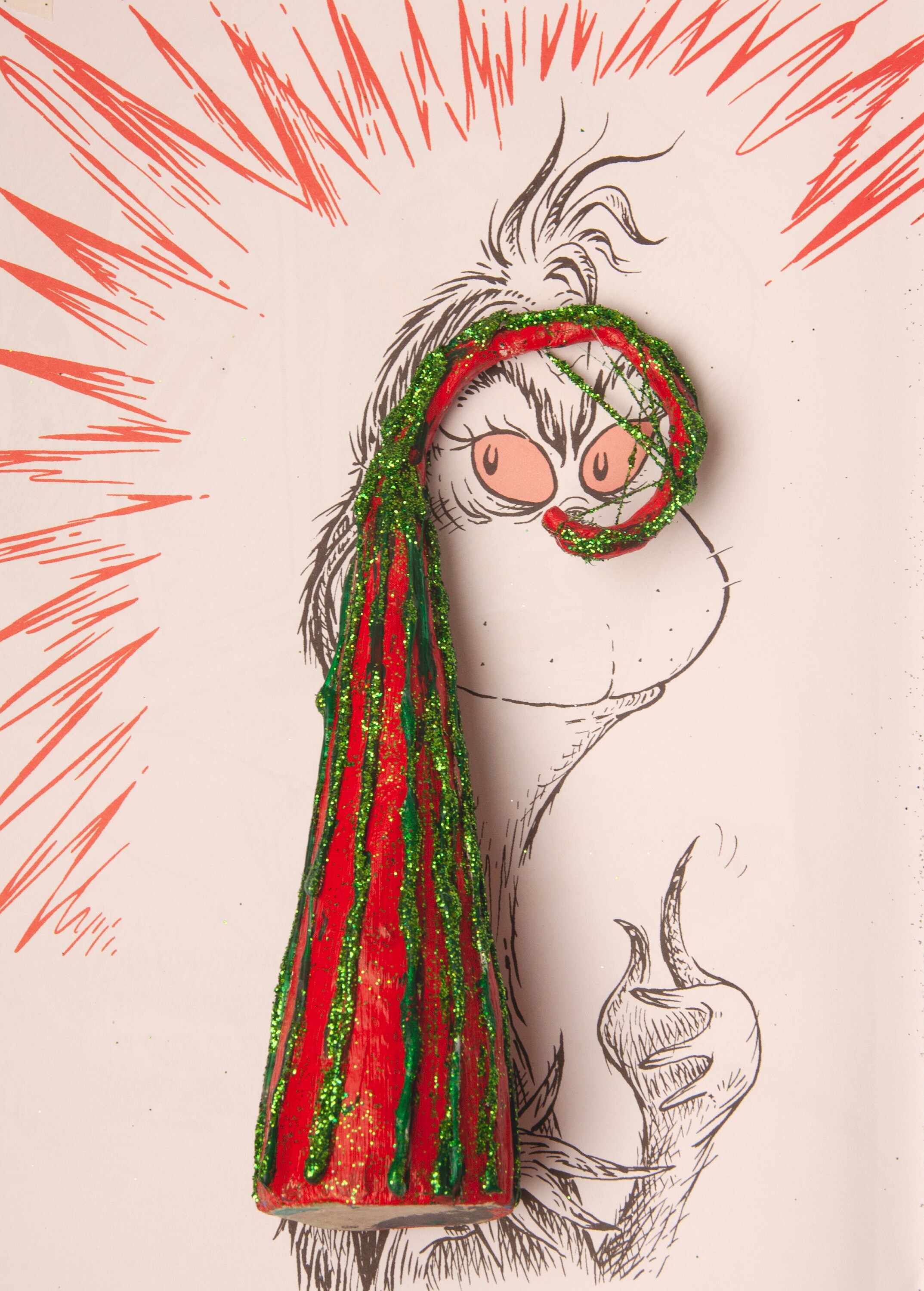 Set of 3 Paper Mache Christmas Grinch Tree - Etsy UK