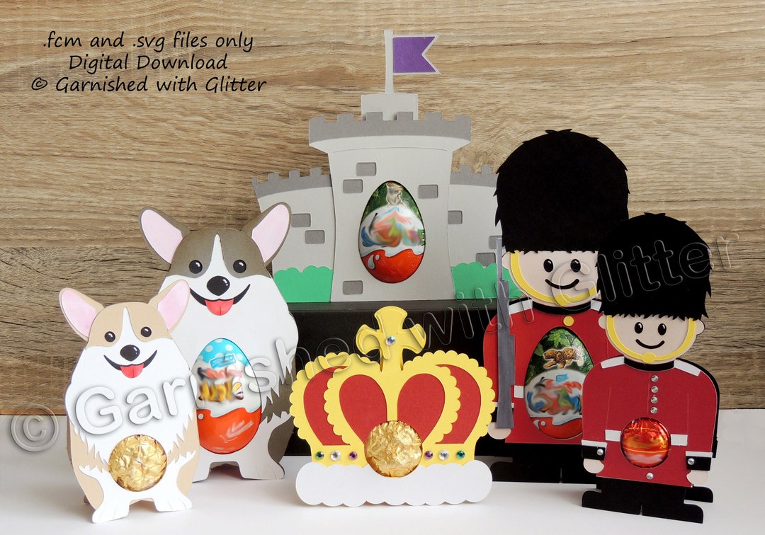 At the Palace - Confectionery Holders (guard, Corgi, Castle, Crown) Svg ...