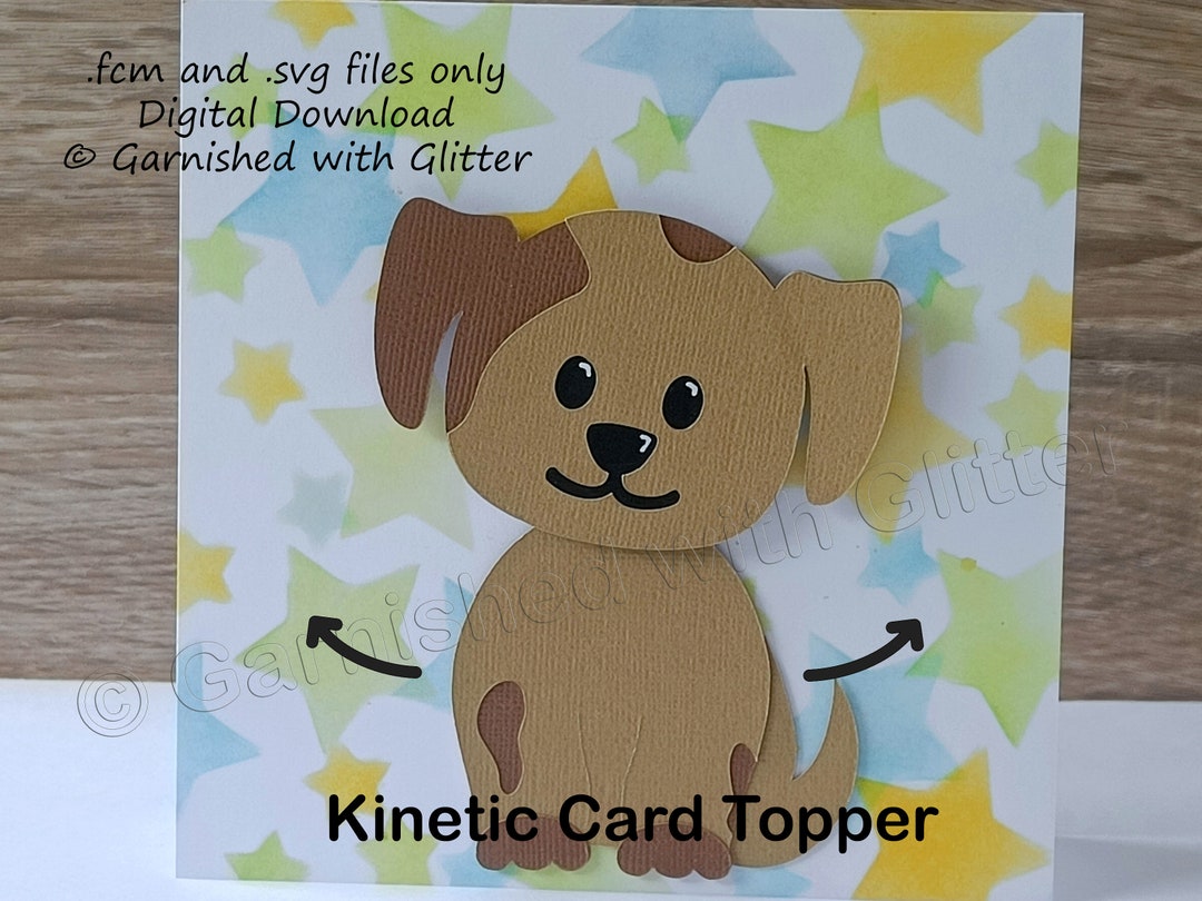 Kinetic Card Topper Svg, Dog Svg, Layered Dog Svg, Cute Puppy Svg, 3d ...