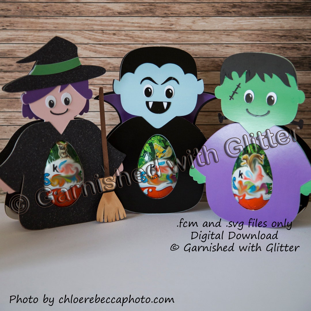 Halloween Candy Holders, for Kids, Witch, Frankenstein, Dracula, Trick ...