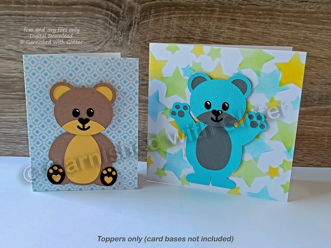 Kinetic Card Topper Svg, Bear Svg, Layered Teddy Svg, Cute Teddy Svg ...