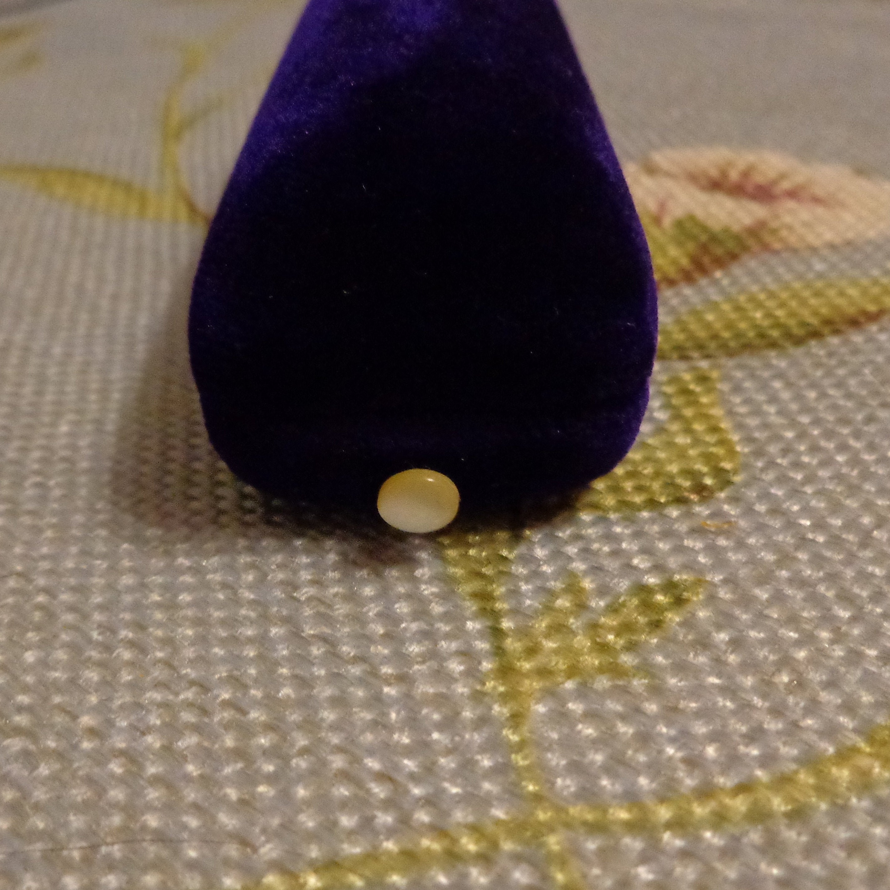 Purple Velvet Domed Stick Pin Box With Mother of Pearl Push Release - Etsy