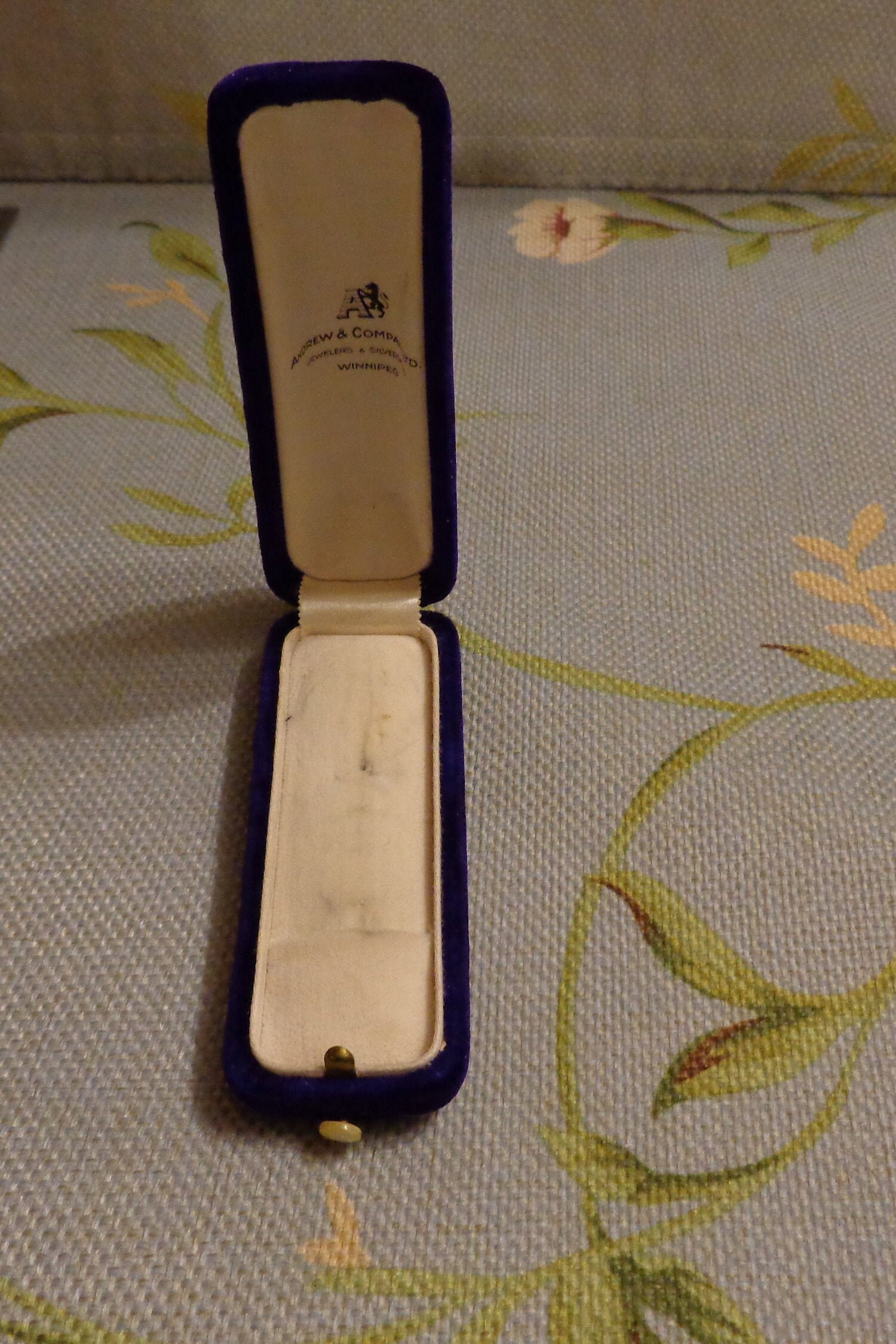 Purple Velvet Domed Stick Pin Box With Mother of Pearl Push Release - Etsy